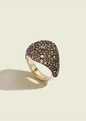 LUCY DELIUS Cognac Diamond Signet Ring - Brown