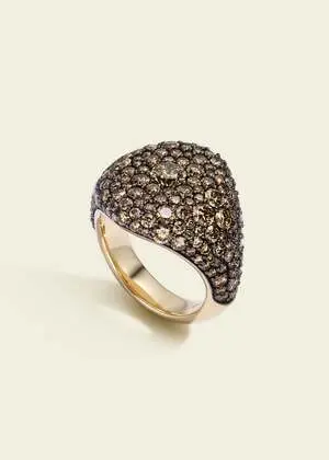 LUCY DELIUS Cognac Diamond Signet Ring - Brown