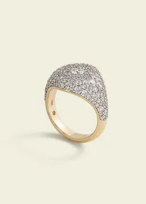LUCY DELIUS Modern Finish Diamond Signet Ring White