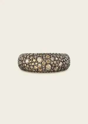 LUCY DELIUS Cognac Diamond Pavé Bombé Ring
