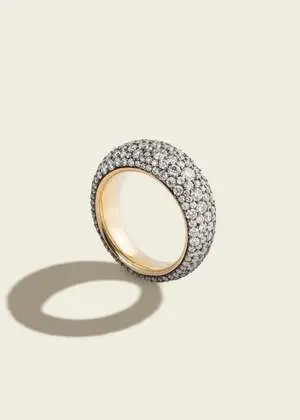 LUCY DELIUS Diamond Bombé Ring - Brown