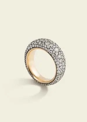 LUCY DELIUS Diamond Bombé Ring - Brown