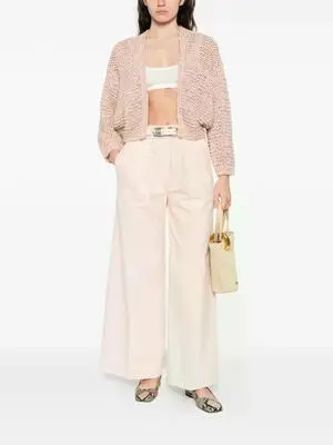 FORTE_FORTE Open-front Knitted Jacket - Neutrals