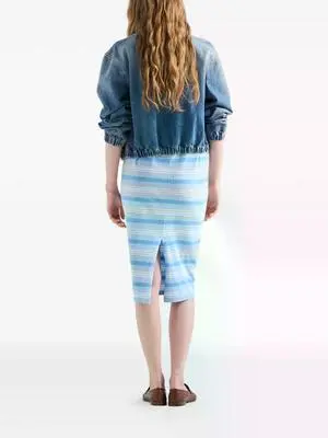 Prada Denim Jacket With Enamelled Triangle Logo