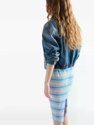 Prada Denim Jacket With Enamelled Triangle Logo