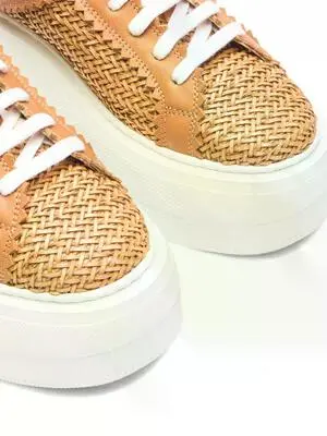 Casadei Nexus Woven Slip-on Platform Sneakers - Brown