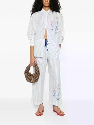 FORTE_FORTE Striped Floral Shirt