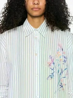 FORTE_FORTE Striped Floral Shirt