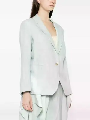 FORTE_FORTE Notched Lapels Single-breasted Blazer - Blue