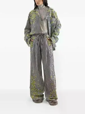 Dolce & Gabbana Floral Embroidered Poplin Trousers
