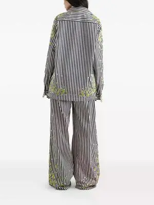 Dolce & Gabbana Floral Embroidered Poplin Trousers