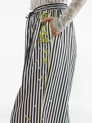 Dolce & Gabbana Floral Embroidered Poplin Trousers