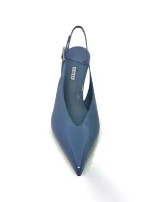 LE SILLA Clivage Pointed Buckle Pumps - Blue