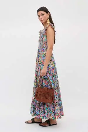 Rixo Kendall Cara Floral Leopard Dress