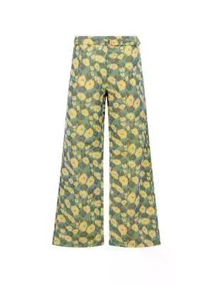 Marni Floral Print D-ring Belt Trousers