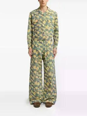 Marni Floral Print D-ring Belt Trousers