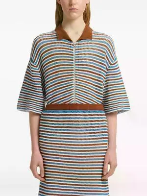 Marni Striped Crochet A-line Midi Skirt