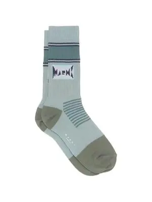 Marni Ribbed Striped Mid-calf Socks - Blue