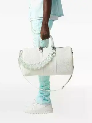 GUAPI Embossed Duffle Bag With Chain Detail