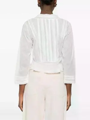 DÔEN Hillock Lace-detail Blouse - White