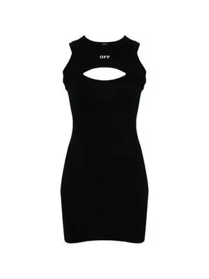 Off-White Cutout Fitted Dress