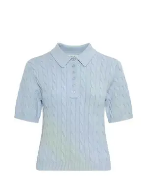 GESTUZ Cable-knit Polo Top