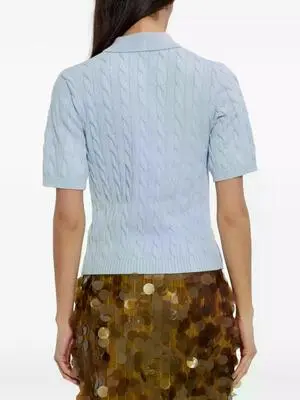 GESTUZ Cable-knit Polo Top