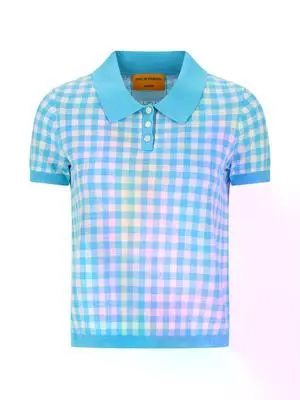 Guest In Residence Gingham Polo Shirt - Blue