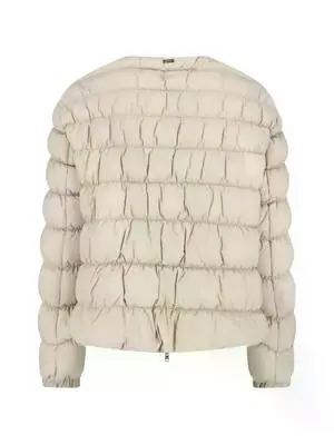 Herno Quilted Zip Up Coat - Neutrals