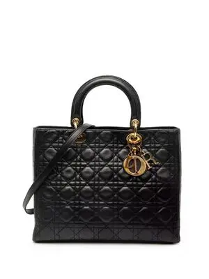 Dior 1997 Large Cannage Lady Satchel - Black