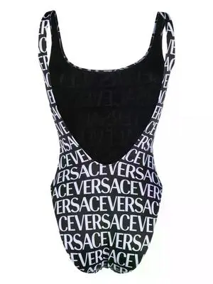 Versace All-over Logo Print One-piece