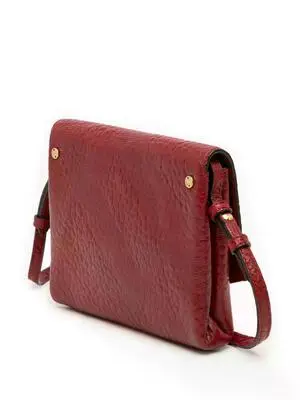 Burberry Embossed Grain Check Leather Langley Crossbody Bag