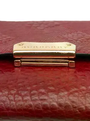 Burberry Embossed Grain Check Leather Langley Crossbody Bag