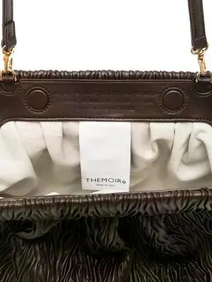 THEMOIRE Bios Gathered Leather Clutch - Brown