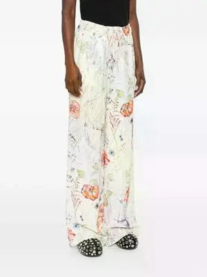 Alexander McQueen Floral Print Trousers - Neutrals