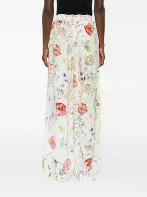Alexander McQueen Floral Print Trousers - Neutrals