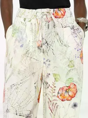 Alexander McQueen Floral Print Trousers - Neutrals