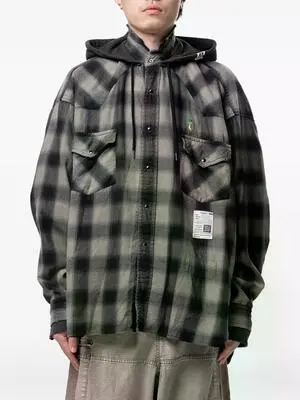 Mihara Yasuhiro Checkered Hooded Shirt