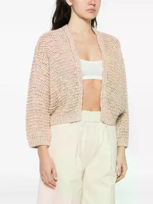 FORTE_FORTE Open-front Knitted Jacket - Neutrals