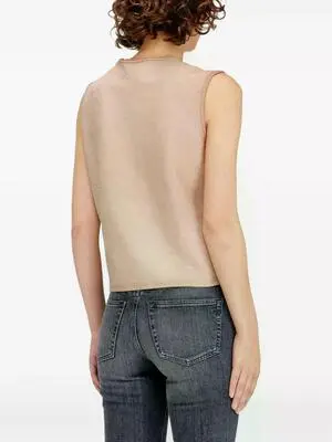DIESEL® Sleeveless Top With Devoré Threads - Neutrals