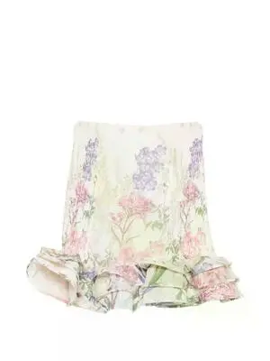Charo Ruiz Ibiza Turma Floral Mini Skirt - Neutrals