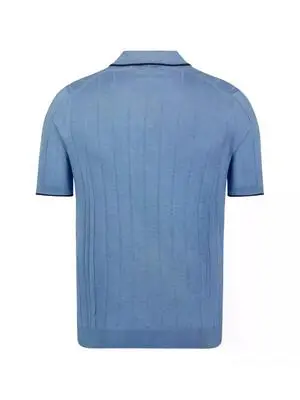 GRAN SASSO Ribbed V-neck T-shirt - Blue