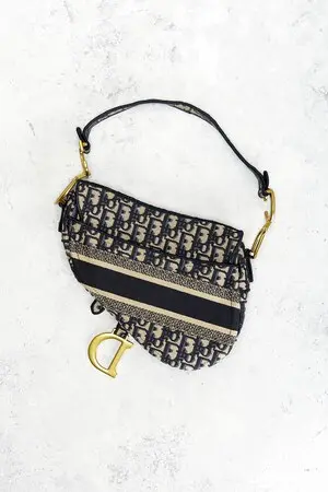 Dior Trotter Oblique Saddle Bag - Blue