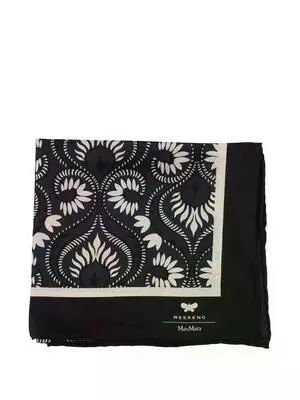 Max Mara Floral Stole Foulard Mantella - Blue