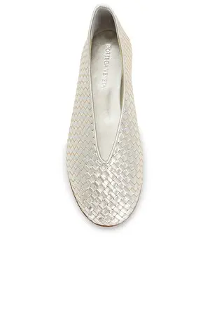 Bottega Veneta Rosa Ballet Flat - Platinum