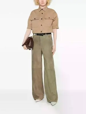 Max Mara Buttoned Cropped Jacket - Brown