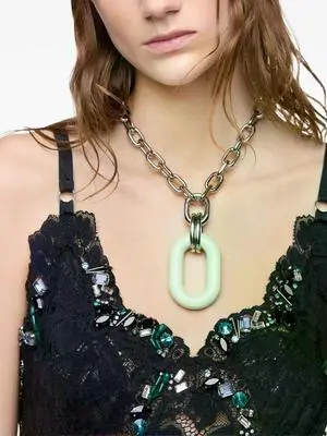 Rabanne Oversized Pendant Necklace - Silver