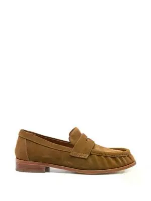 STRATEGIA SHOES Suede Strap Loafers