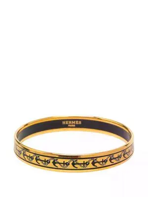 HERMÈS 20th Century Narrow Anchor Enamel Bangle 62