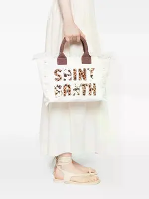 MC2 SAINT BARTH Fringed-detail Tote Bag - White